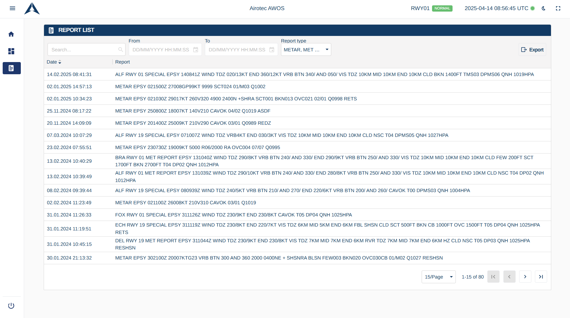 Automated Weather Observing System (AWOS) – Observator